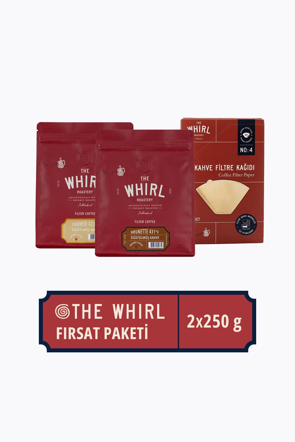 The Whirl Filtre Tanned 431°F Çekilmiş Kahve 250 gr 1 Adet + The Whirl ...